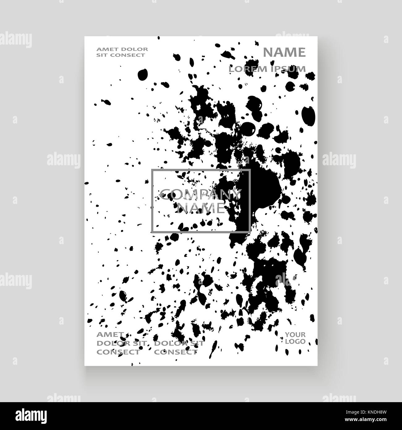 Monochrome explosion paint splatter artistic cover frame design ...