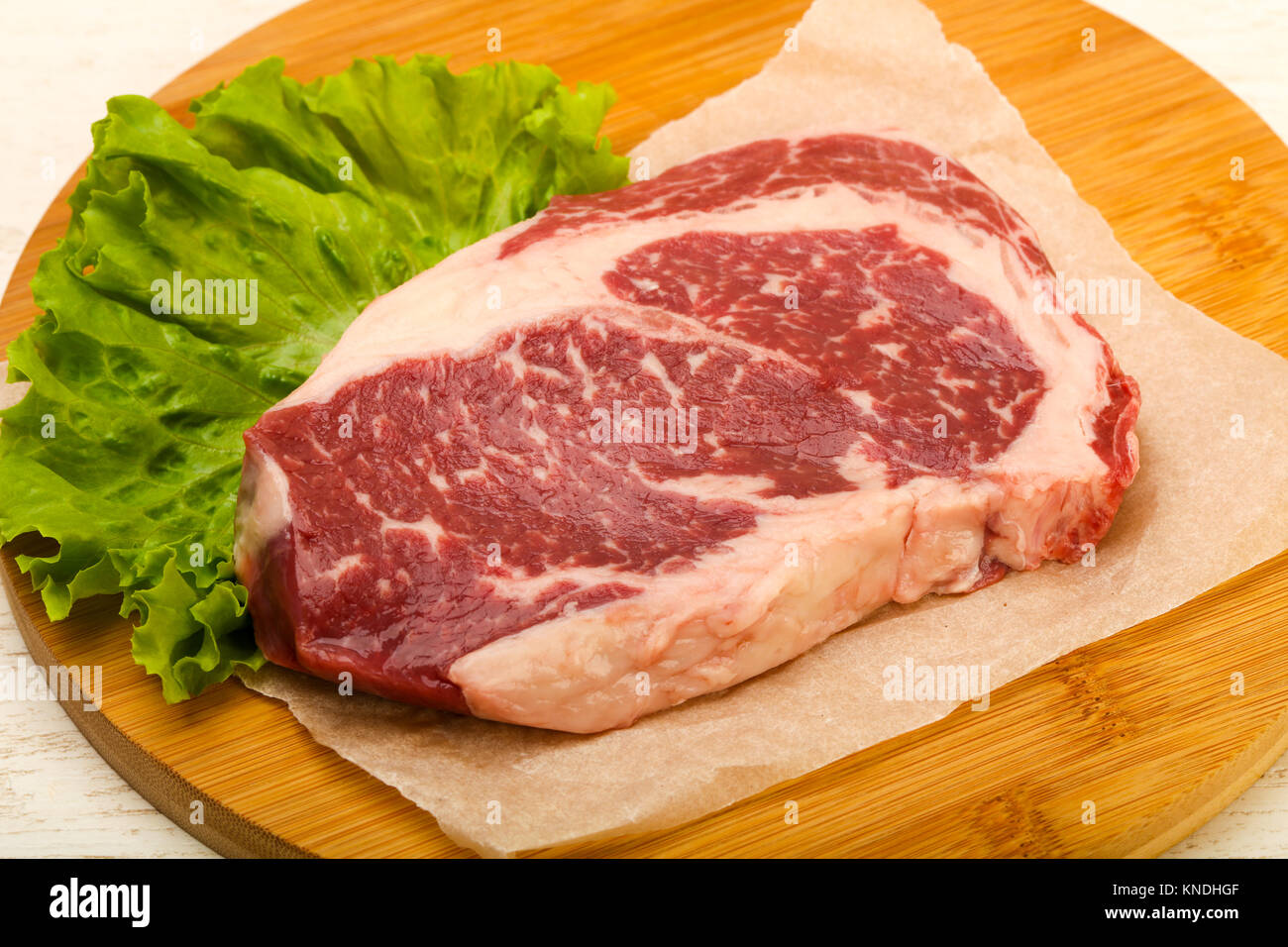 Rib eye raw steak ready for cooking Stock Photo - Alamy