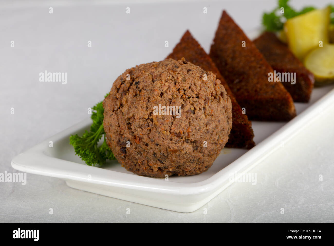 Liver spread with bread and pickled cucumbers Stock Photo - Alamy