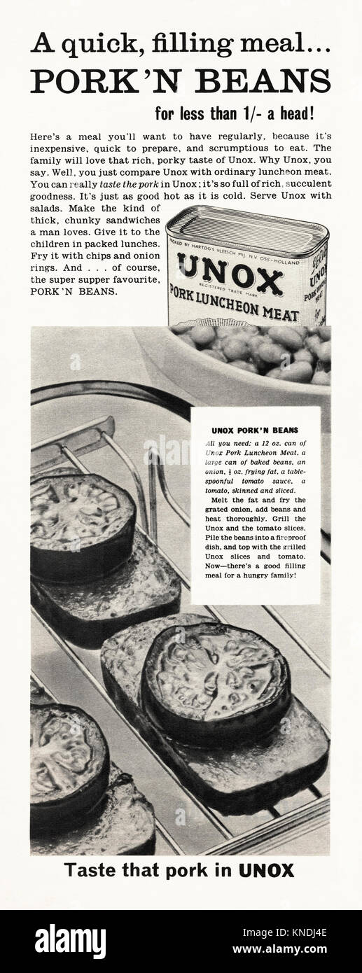 1950s food british hi-res stock photography and images - Alamy