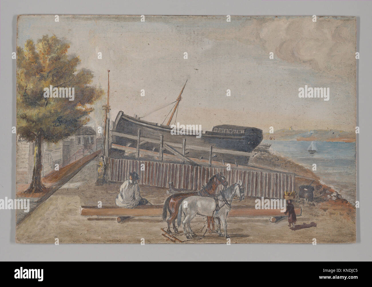 Berg´s Ship Yard. Artist: William P. Chappel (American, 1801-1878 ...