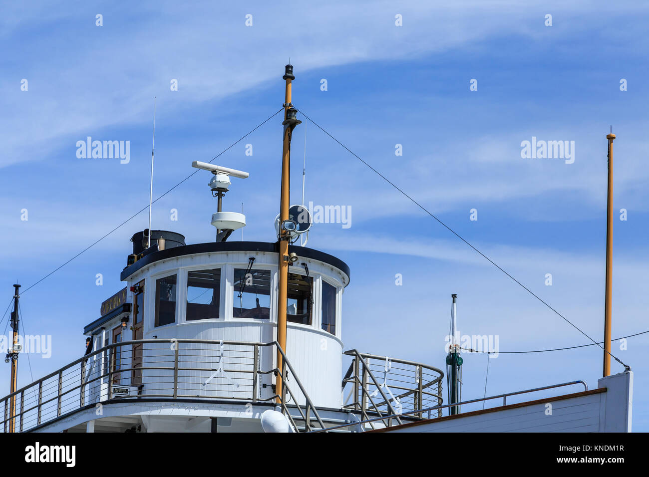 Round Bridge of an Old Wood Ship Stock Photo - Alamy