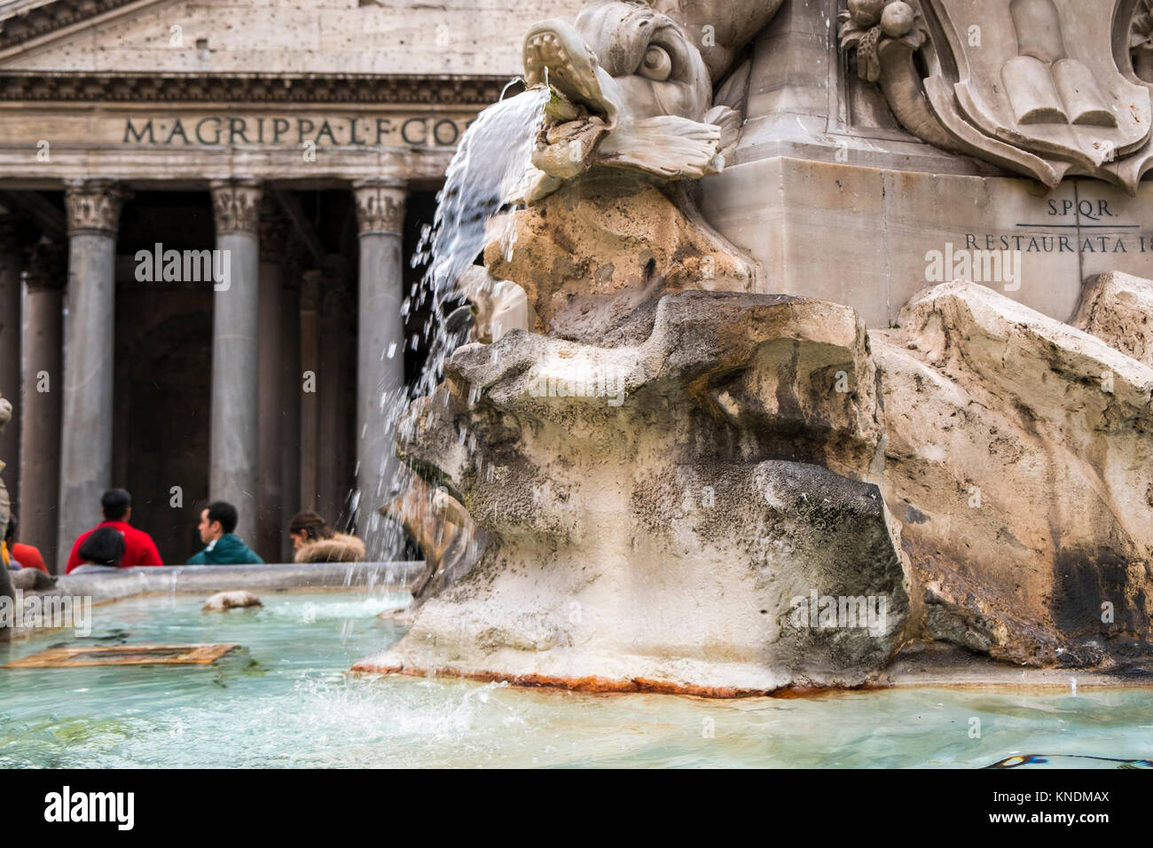 Sculptural detail in the Piazza del Pantheon, in Rome, Italy Stock ...