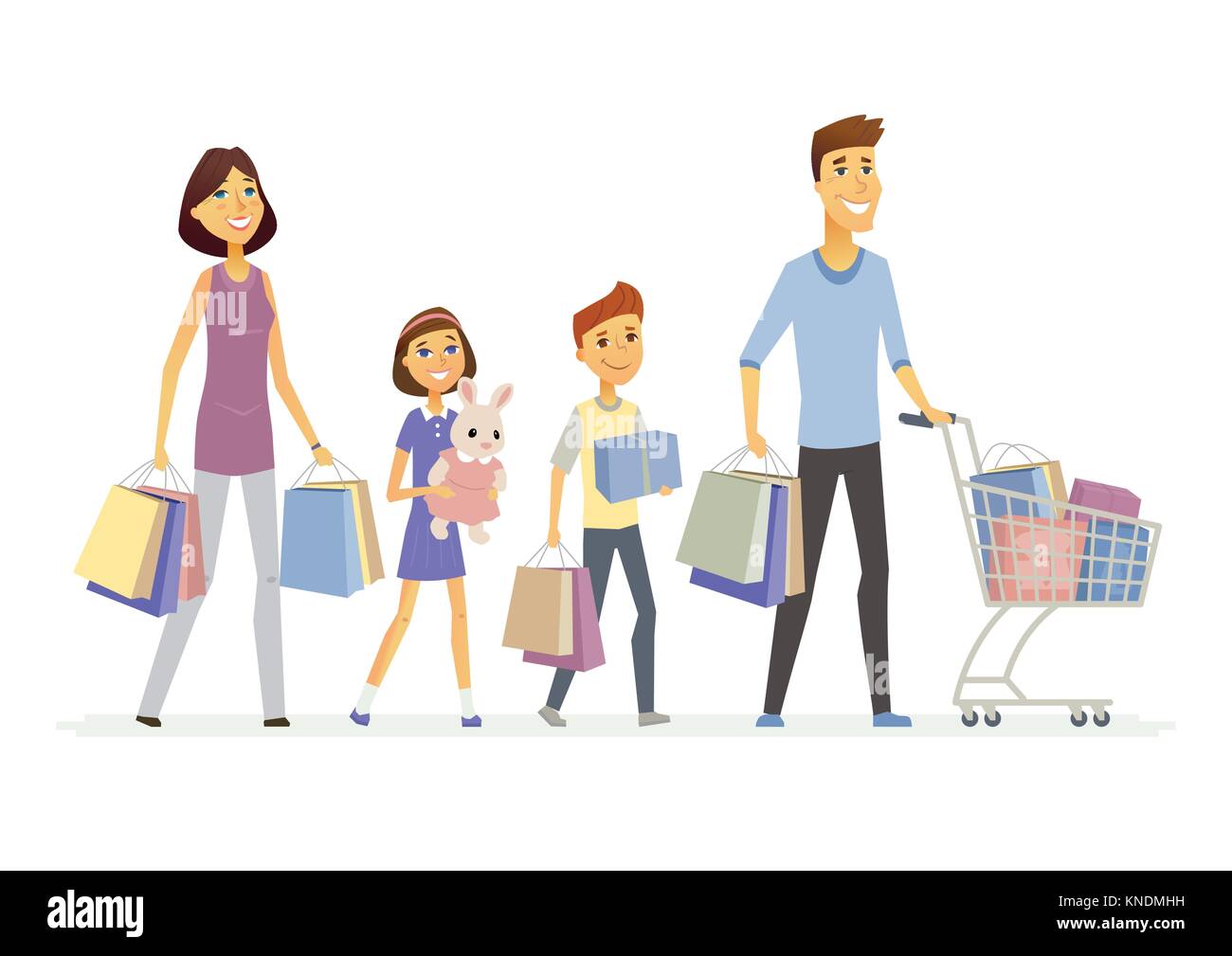Cartoon People Shopping