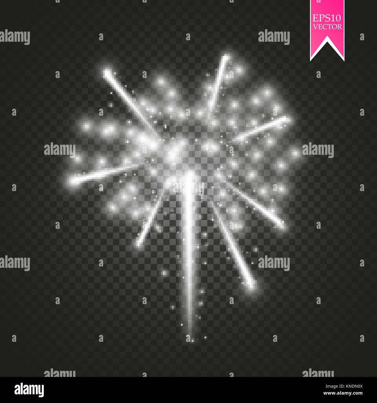 Firework lights effect with glowing stars in sky isolated on ...