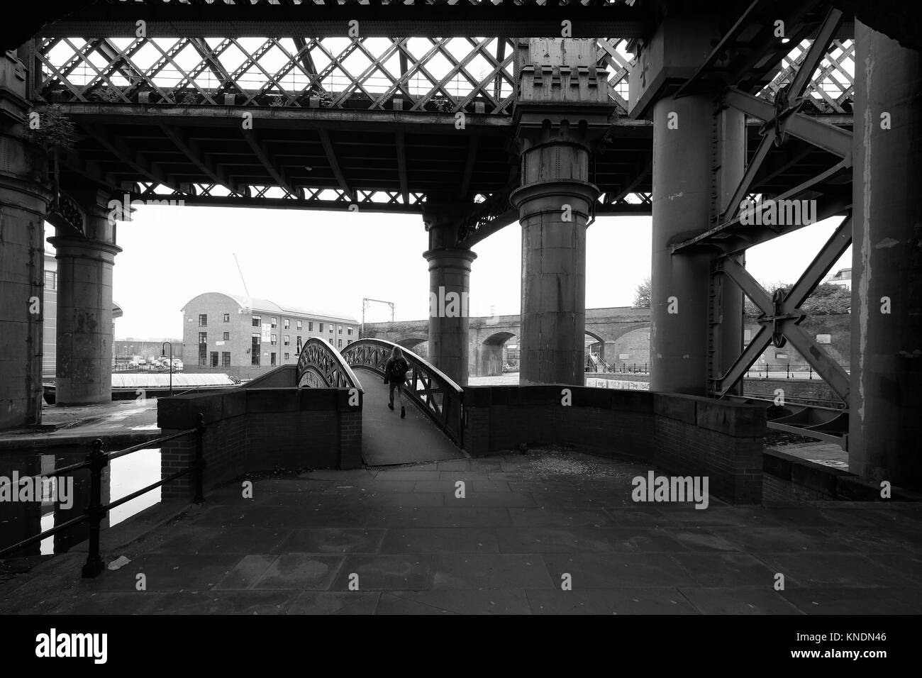 Manchester Salford Old Railway Bridge steel girders Stock Photo - Alamy