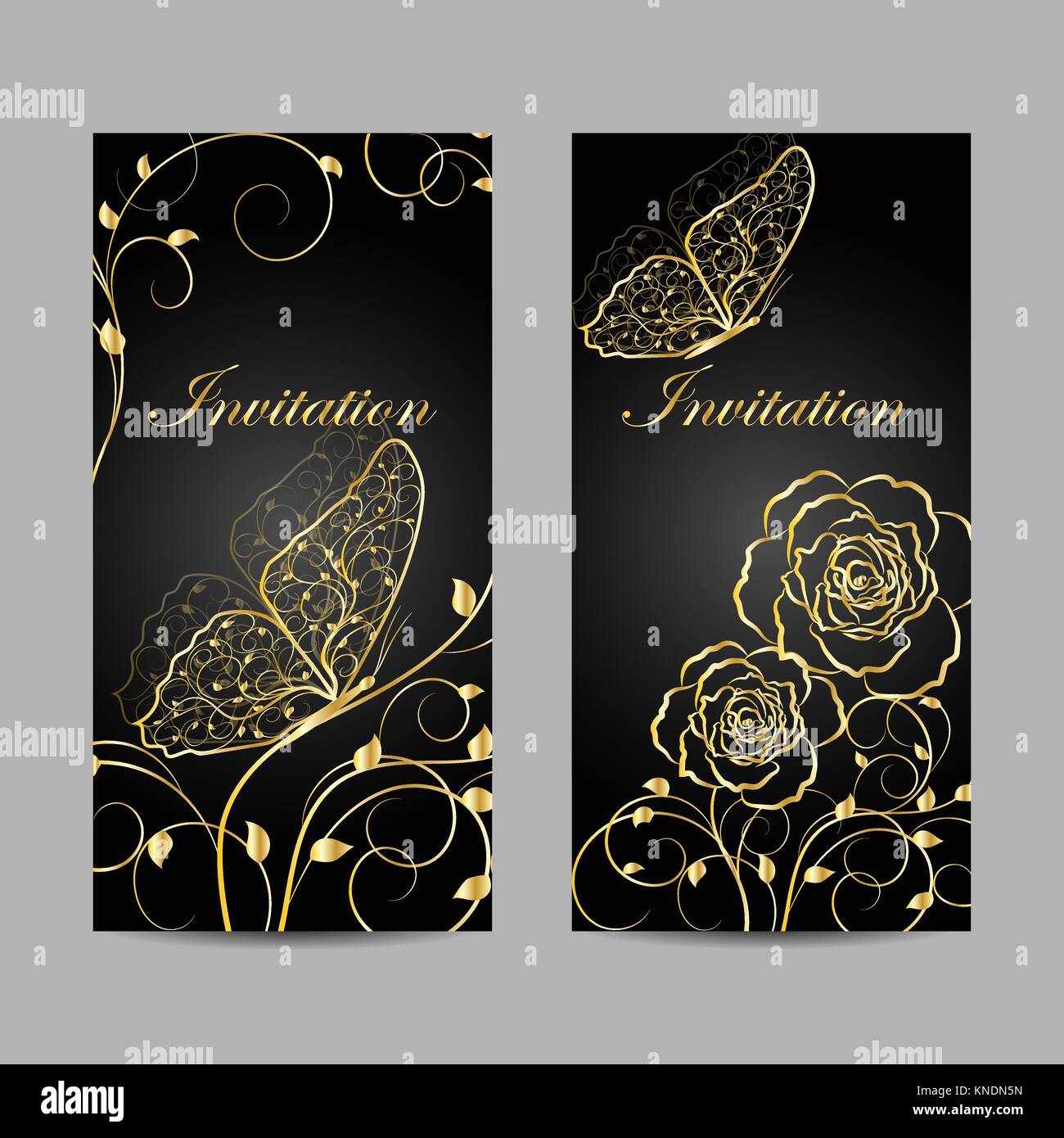 Set of invitation cards design Stock Vector Image & Art - Alamy