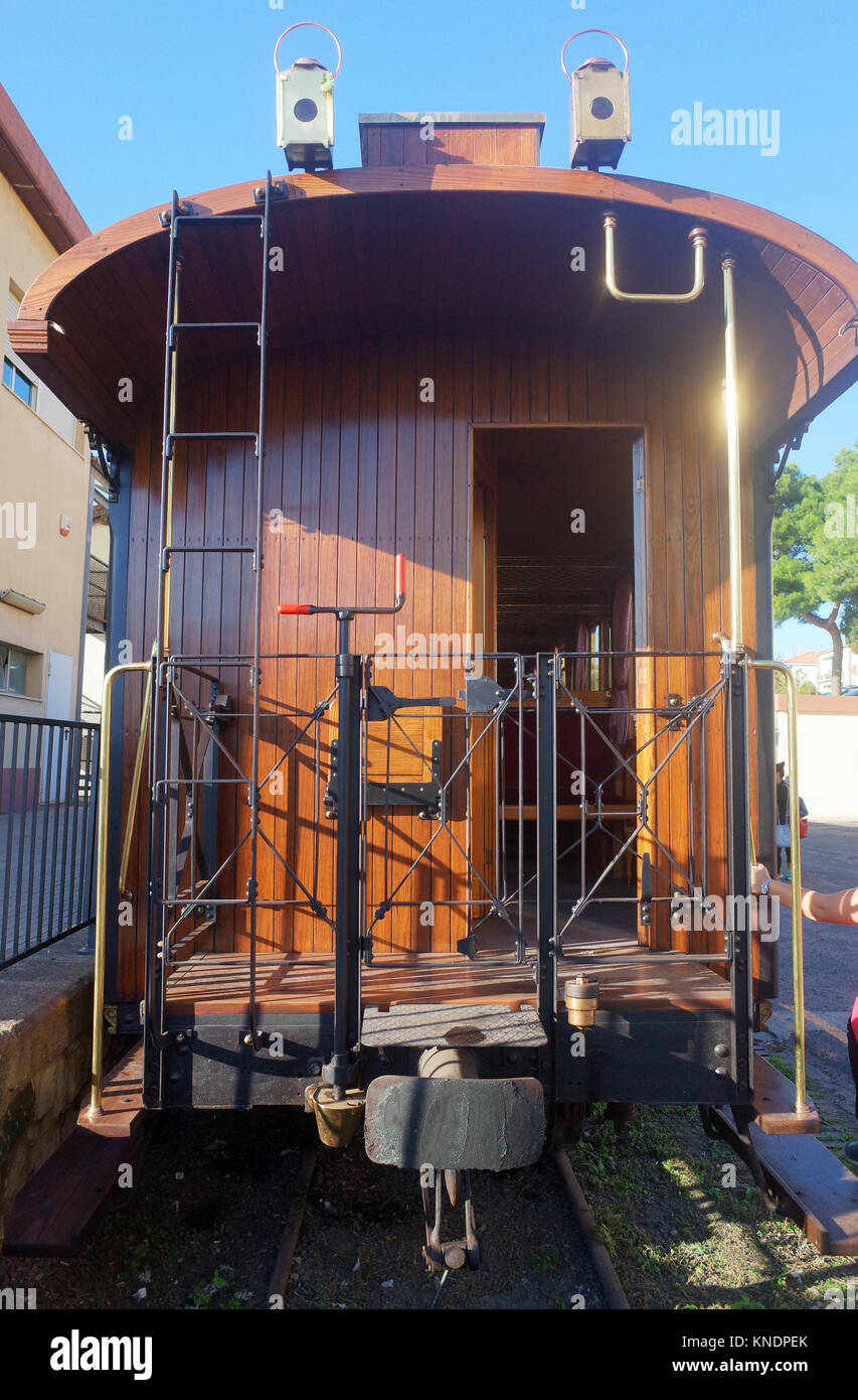 The "Bauchiero", old carriage Sardinian railways 1913 Stock Photo - Alamy