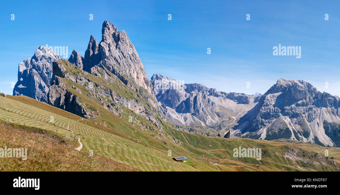 Beautiful landscape of seceda peak in dolomites alps hi-res stock ...
