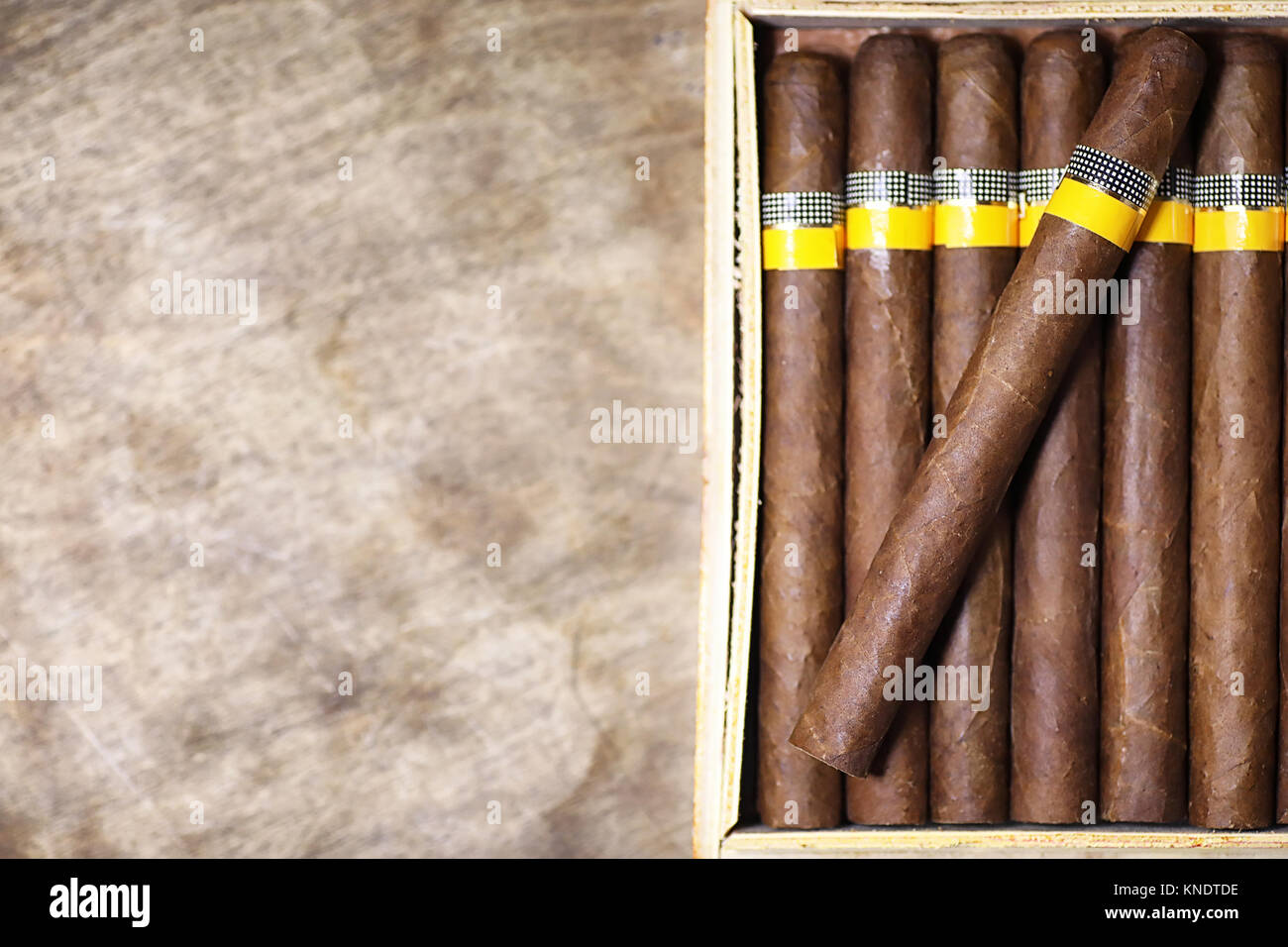 large wooden box of cigars handmade Cuban Stock Photo - Alamy