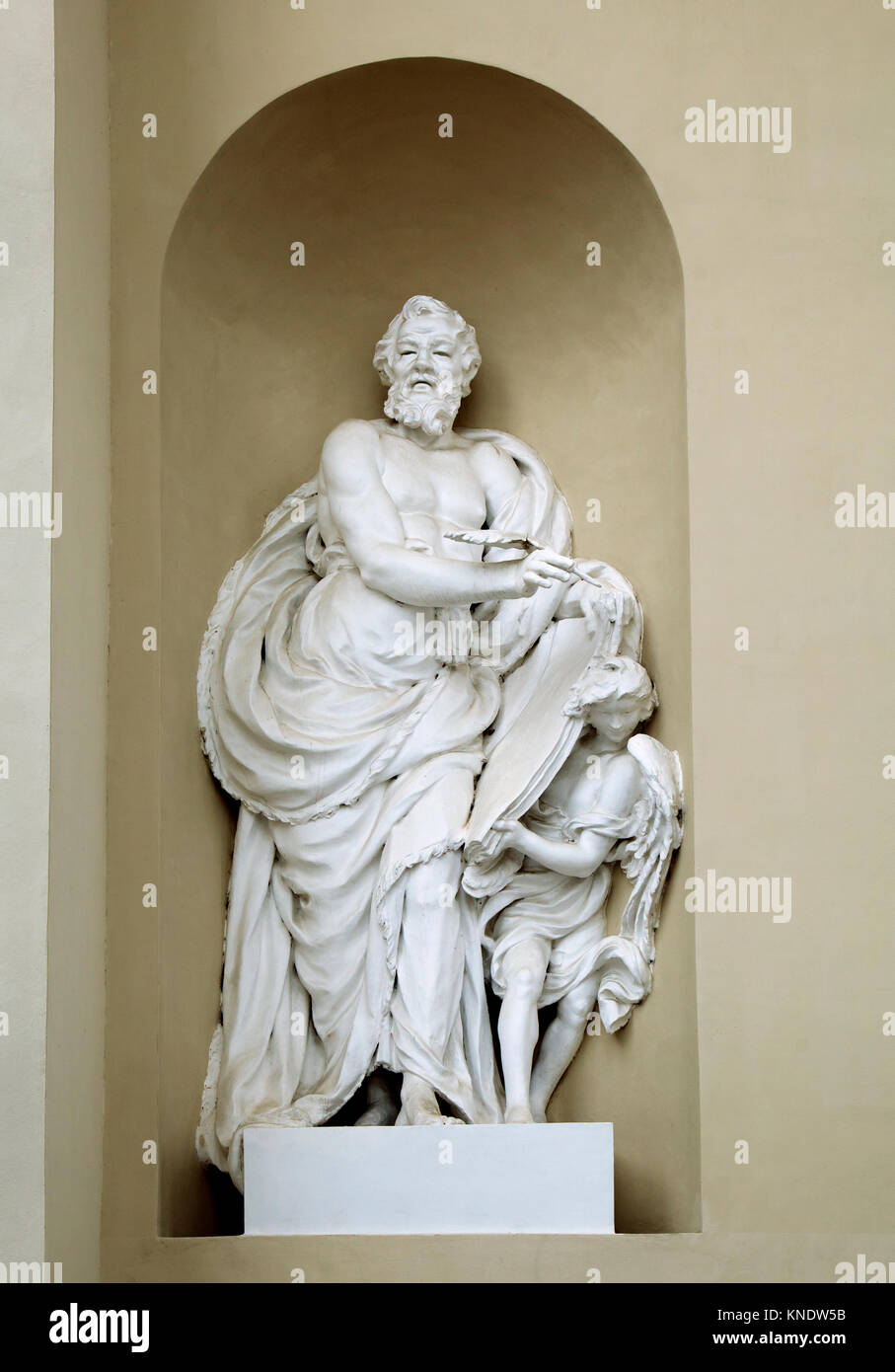 Statue of st Mathew on St. Stanislaus and St Ladislaus cathedral in ...