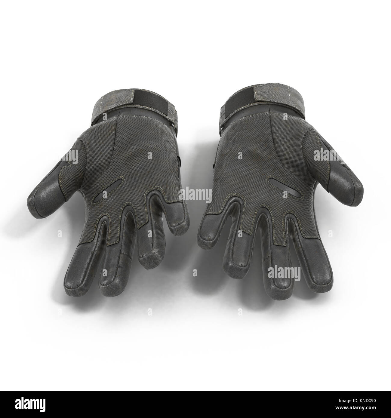 Black Soldier Gloves isolated on white. Front view. 3D illustration ...