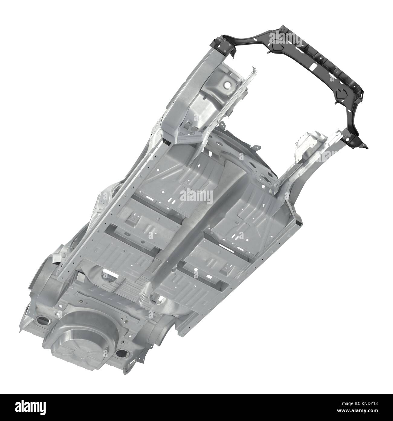 Bottom view Car Frame without Chassis on white. 3D illustration Stock ...