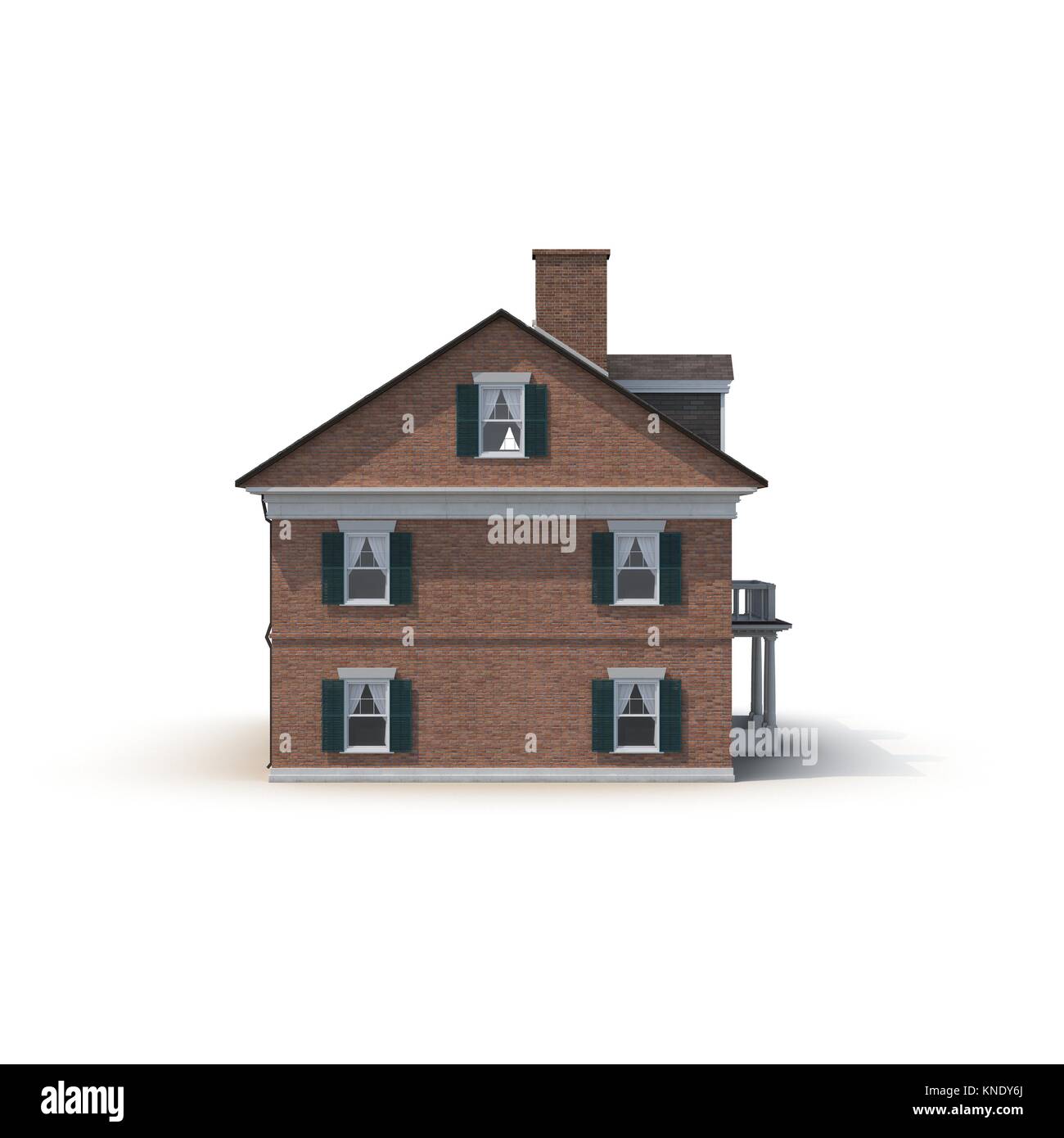 Side view red brick house Cut Out Stock Images & Pictures - Alamy