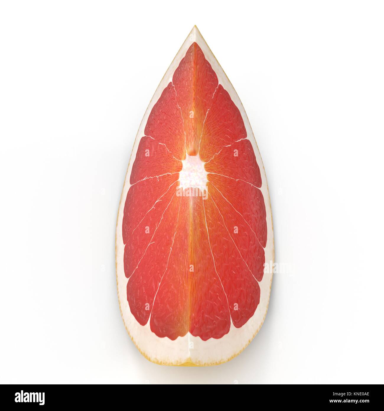 Slice section of ripe grapefruit isolated over the white. 3D ...