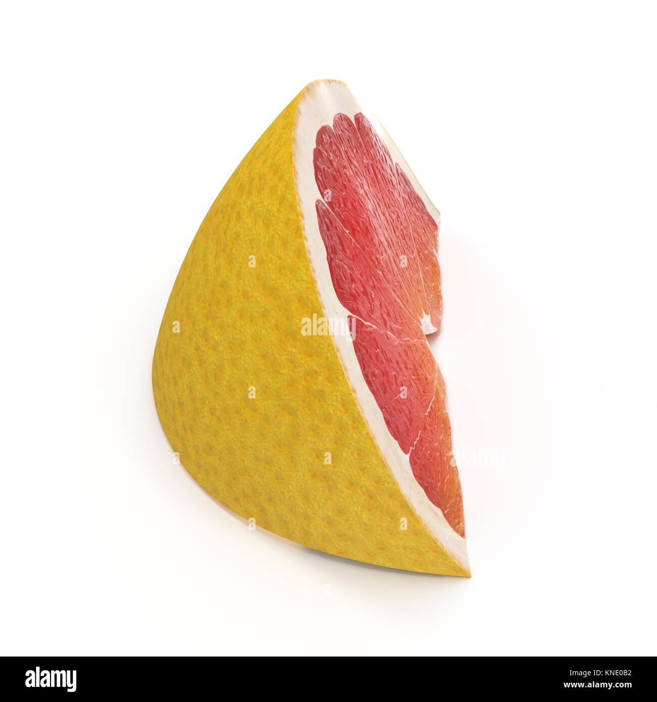 Slice section of ripe grapefruit isolated over the white. 3D ...