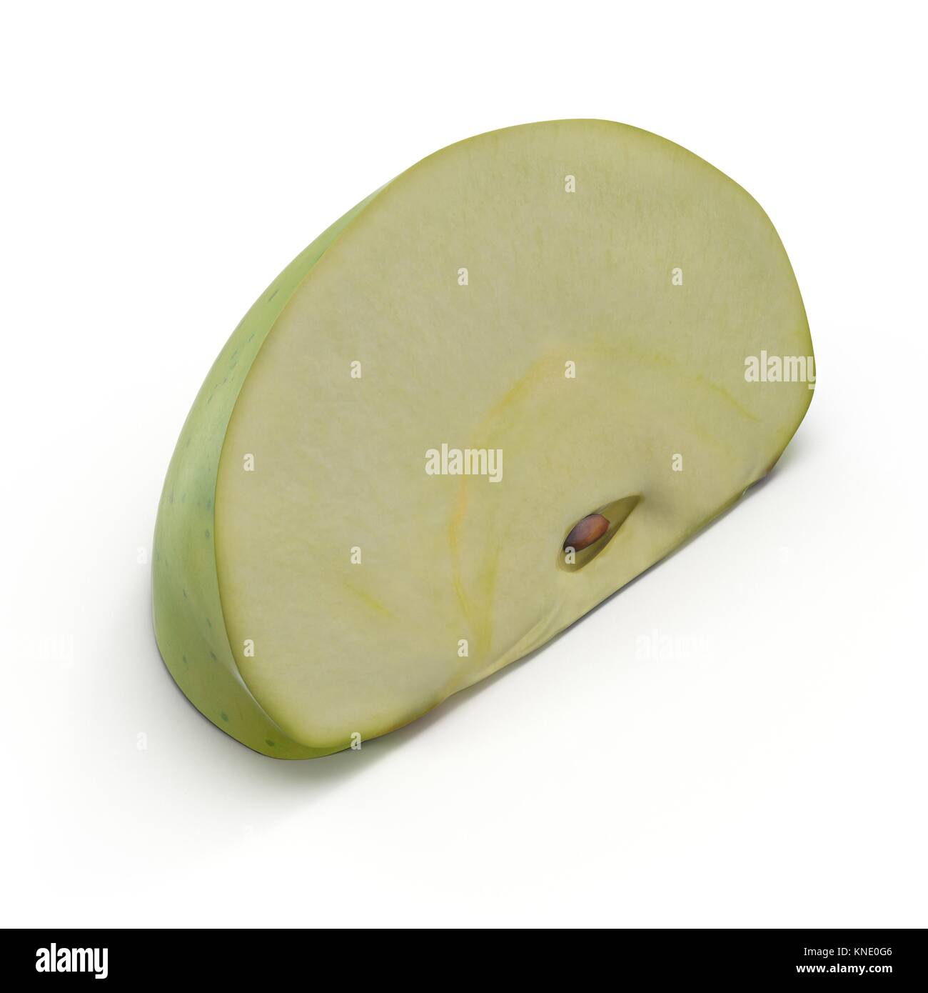 Apple slice on white. 3D illustration Stock Photo - Alamy