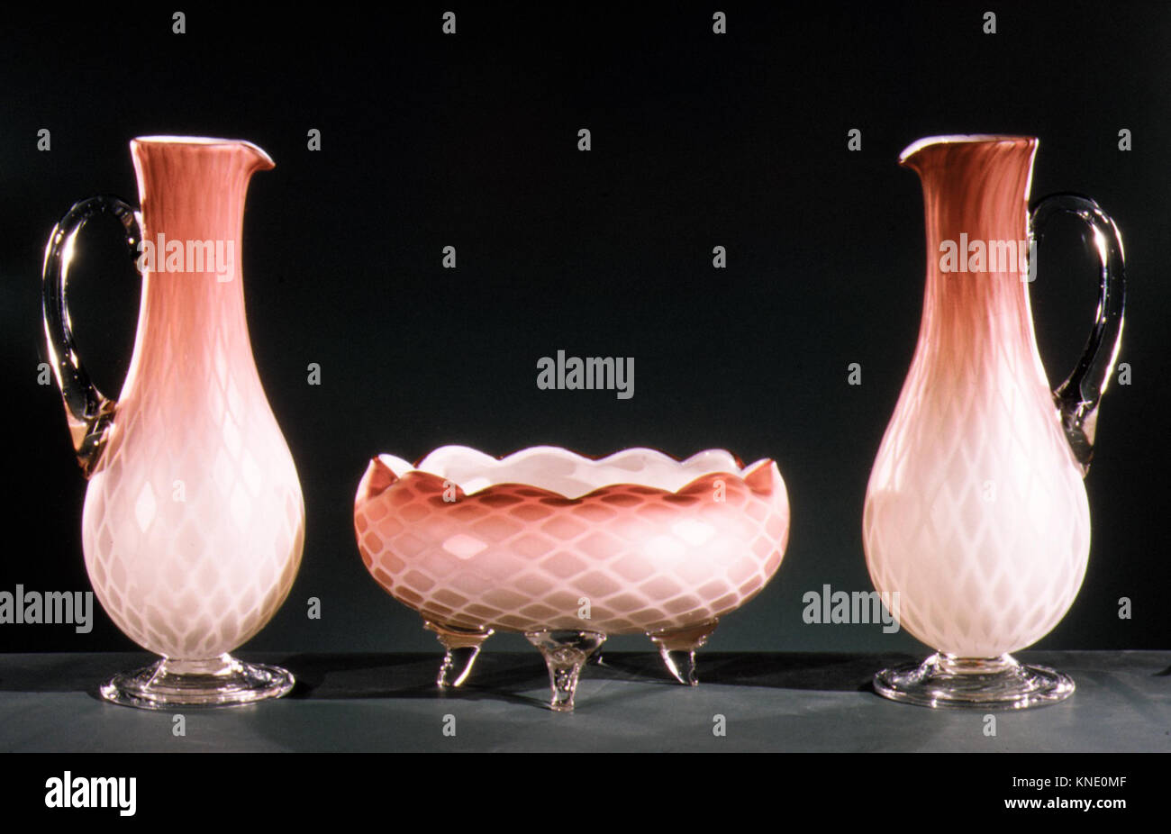 A bowl by Stevens and Williams, circa 1885, made of blown satin white ...