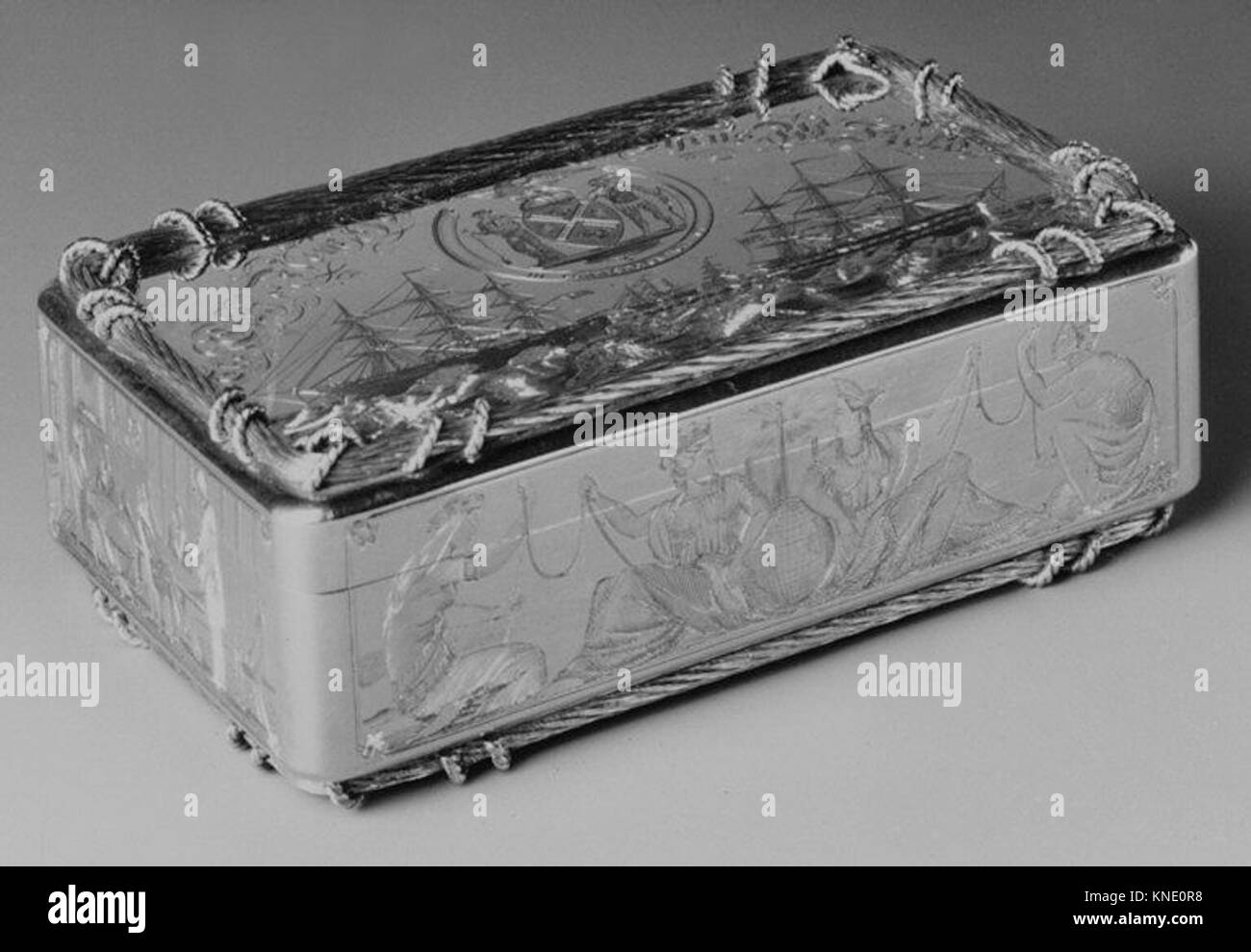 A gold box made in 1859 by Tiffany & Co., representing American ...