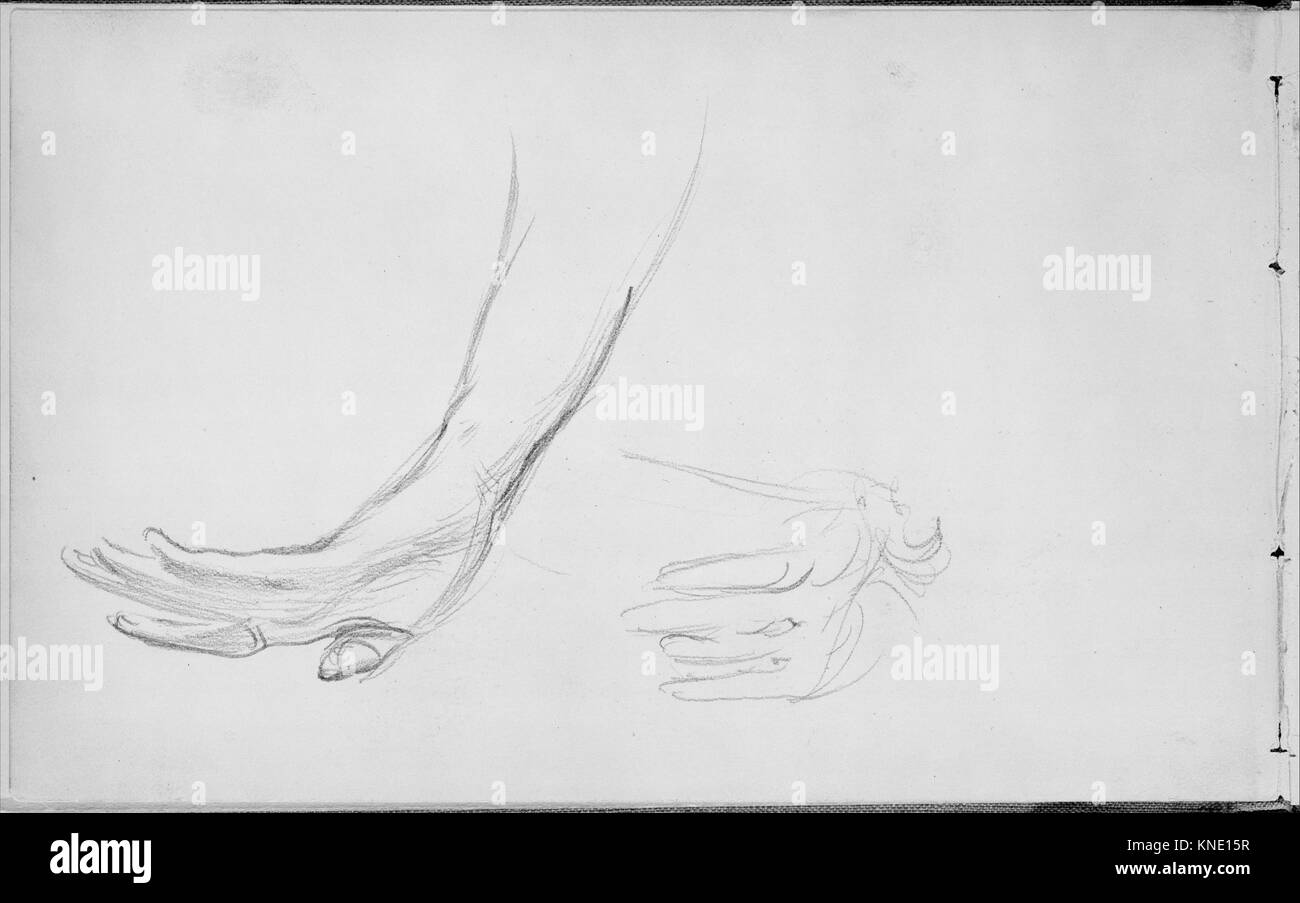 A graphite sketch by John Singer Sargent of the hands of a Javanese ...
