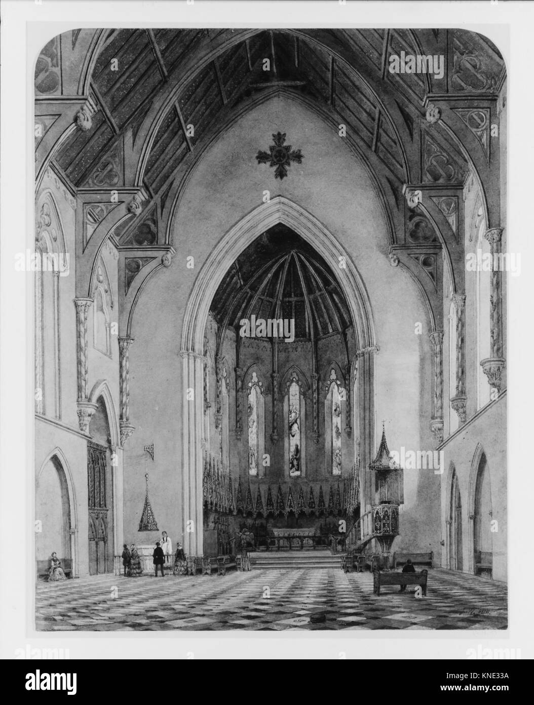 Interior trinity church new Black and White Stock Photos & Images - Alamy