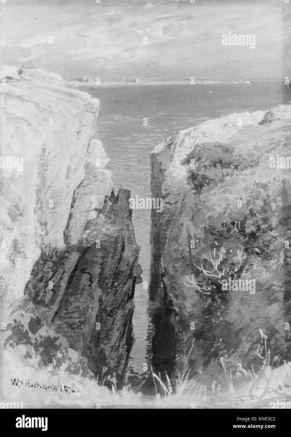 A scenic view of the cliffs in Newport, capturing the natural landscape ...