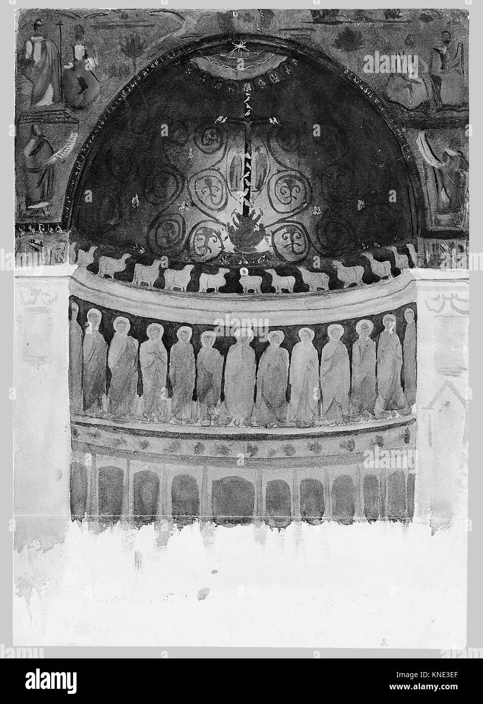 The Apse Mosaic in San Clemente, Rome, depicting Christ in Majesty with ...