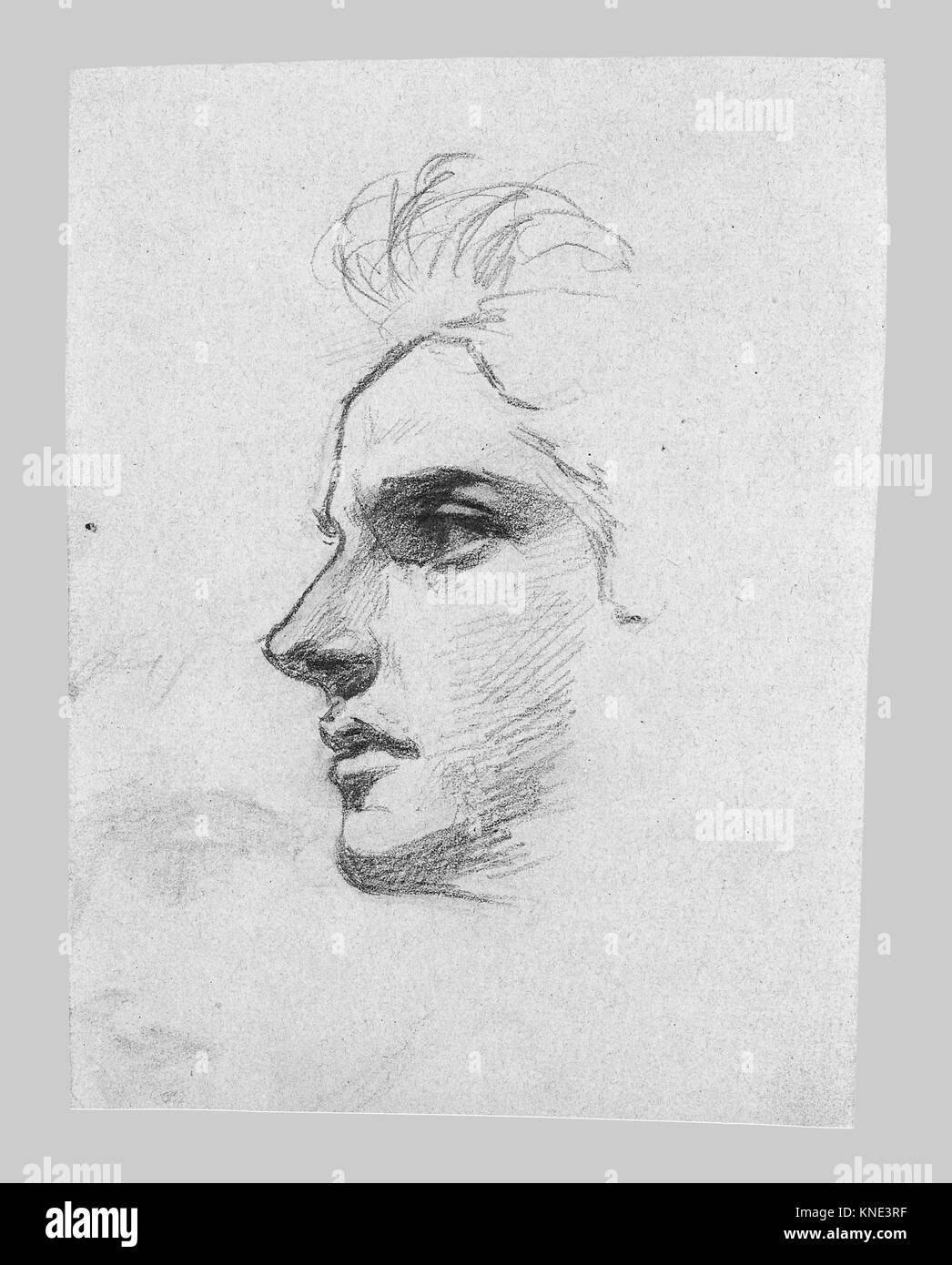 This illustration depicts the head of a man, highlighting detailed ...