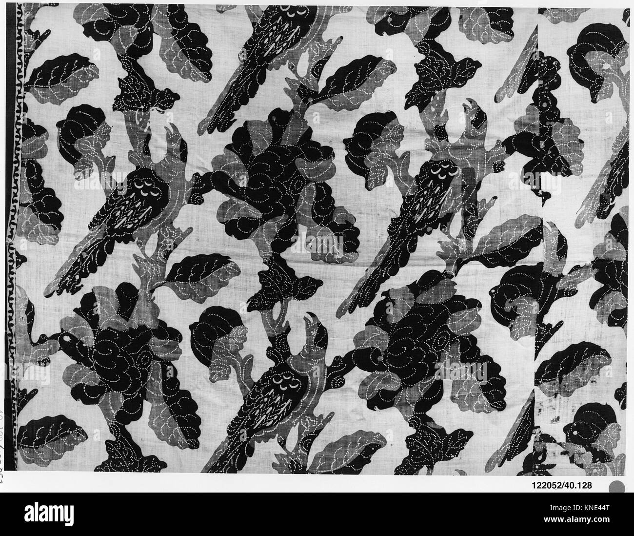 This blue-resist panel is a textile art piece, likely produced during ...