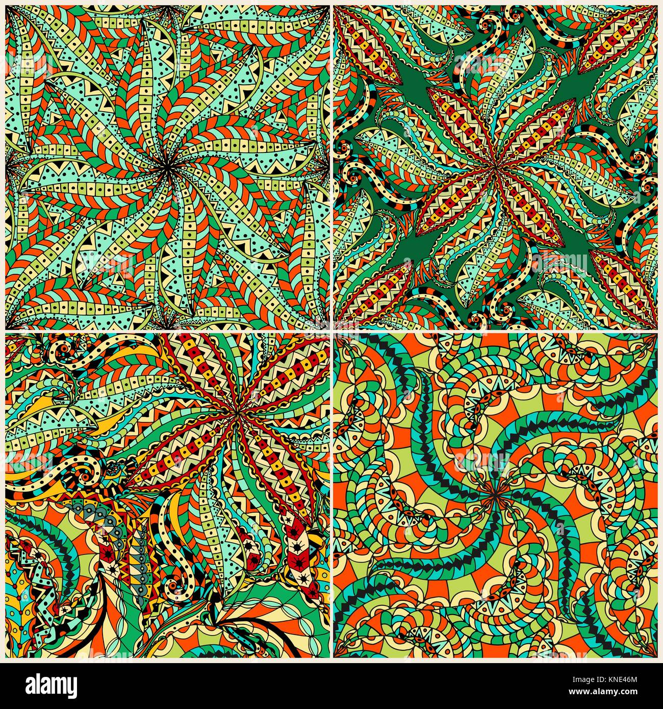 Luxury oriental tile seamless pattern. Colorful floral patchwork background. Mandala boho chic ...