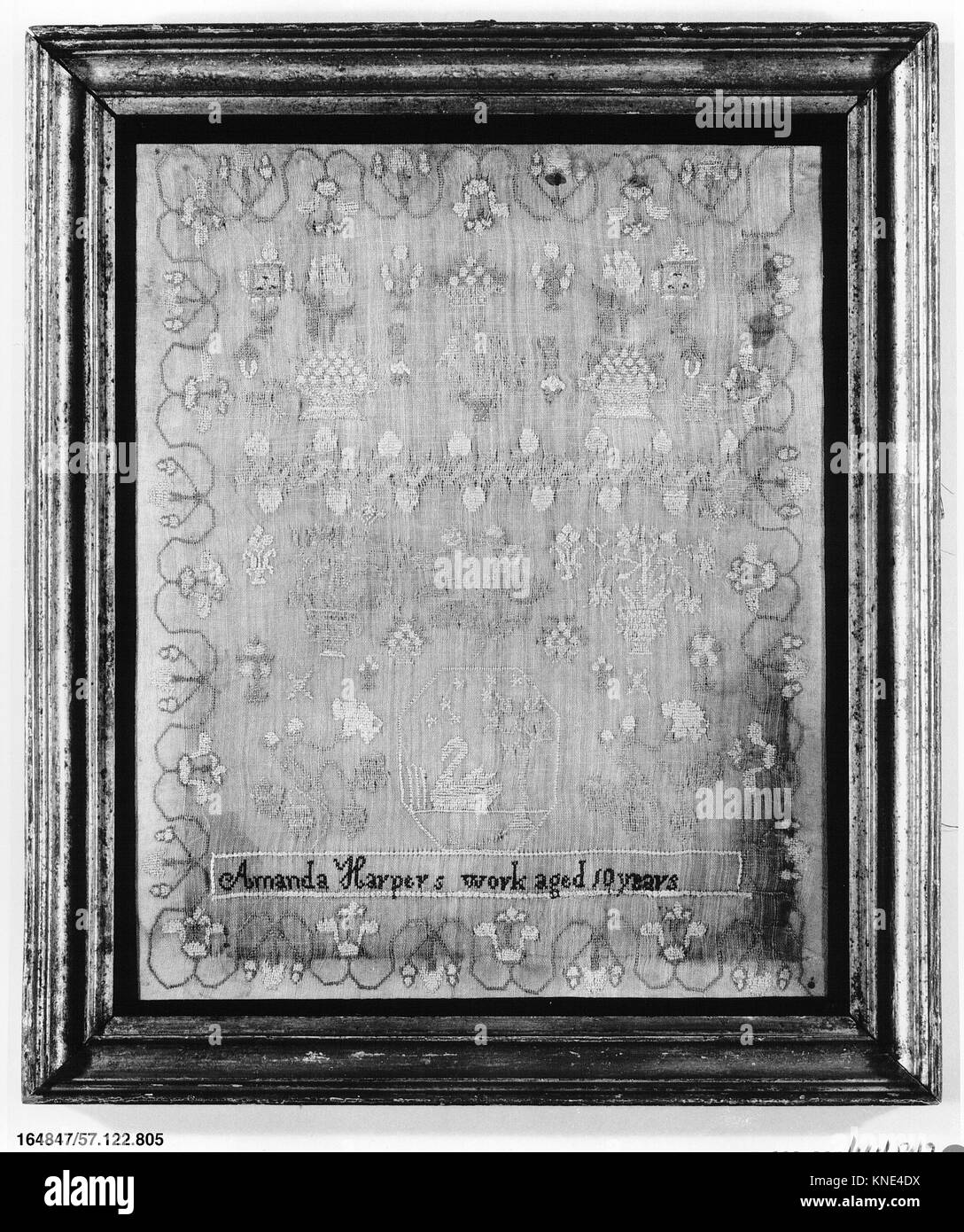 The embroidered sampler MET 164847 is a detailed example of needlework ...