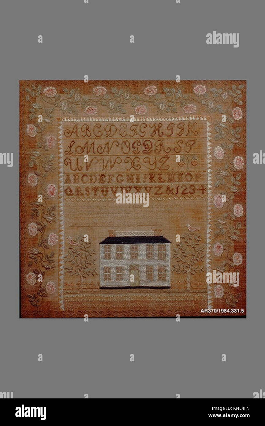This embroidered sampler is a fine example of needlework art from the ...