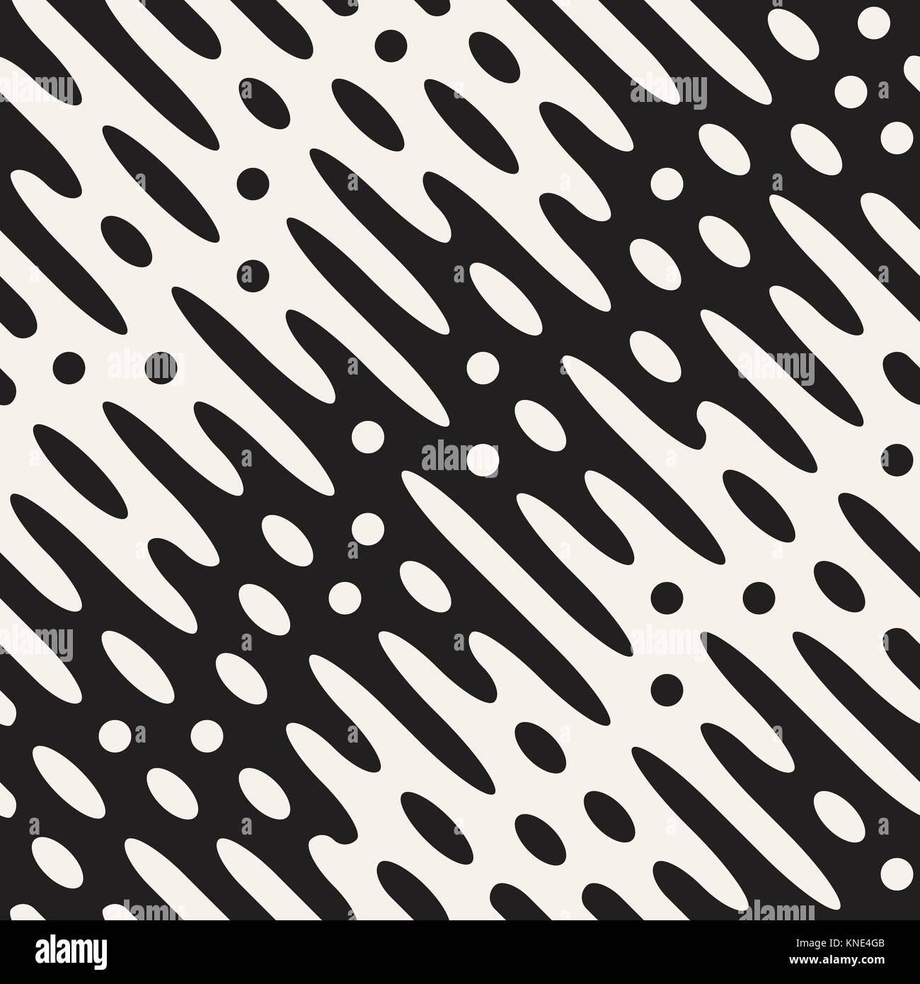 Vector seamless pattern with geometric spots. Monochrome random line ...