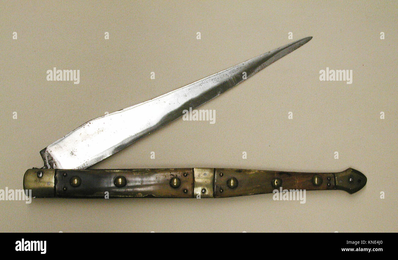 This clasp knife features a blade that folds into the handle, typical ...