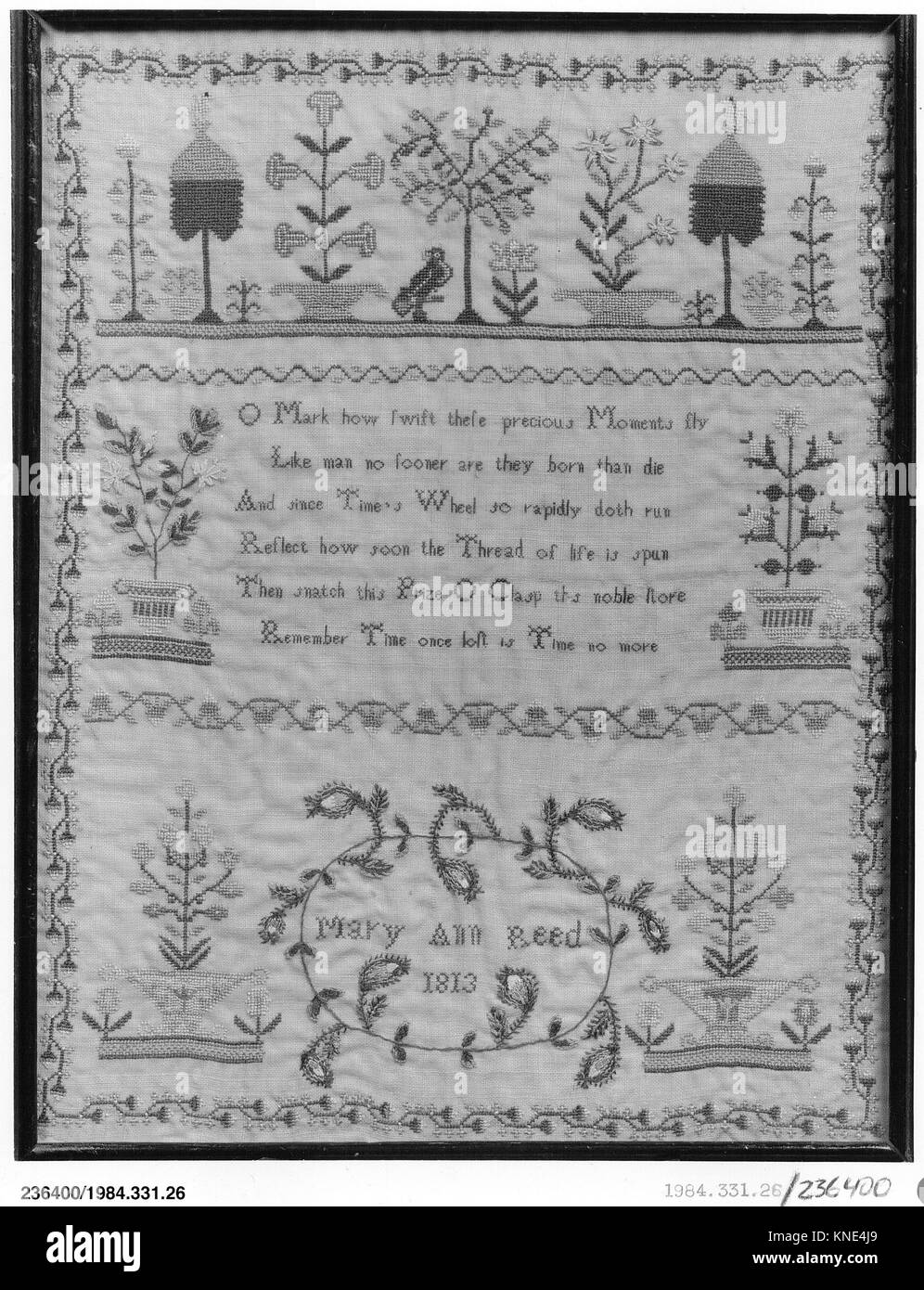 Embroidered Sampler MET 236400 14103 Stock Photo - Alamy