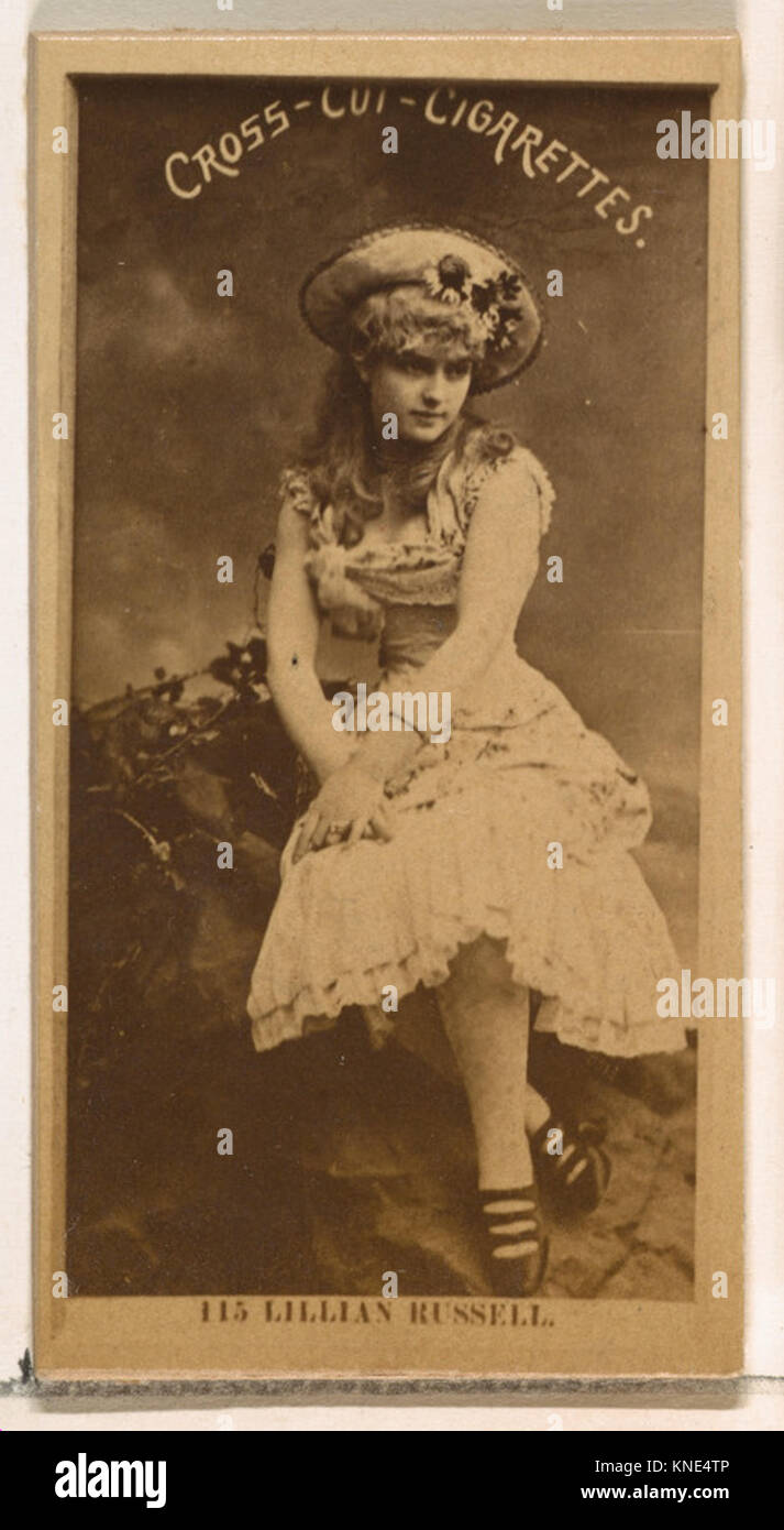 A vintage card depicting Lillian Russell from the Actors and Actresses ...
