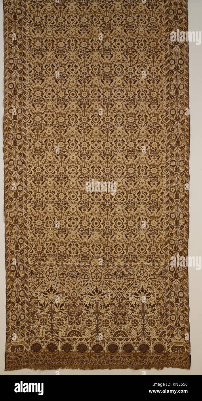 A piece of drapery fabric, showcasing the textile arts of its time. The ...