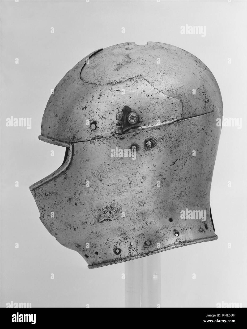 Medieval knights suit armor helmet Black and White Stock Photos ...