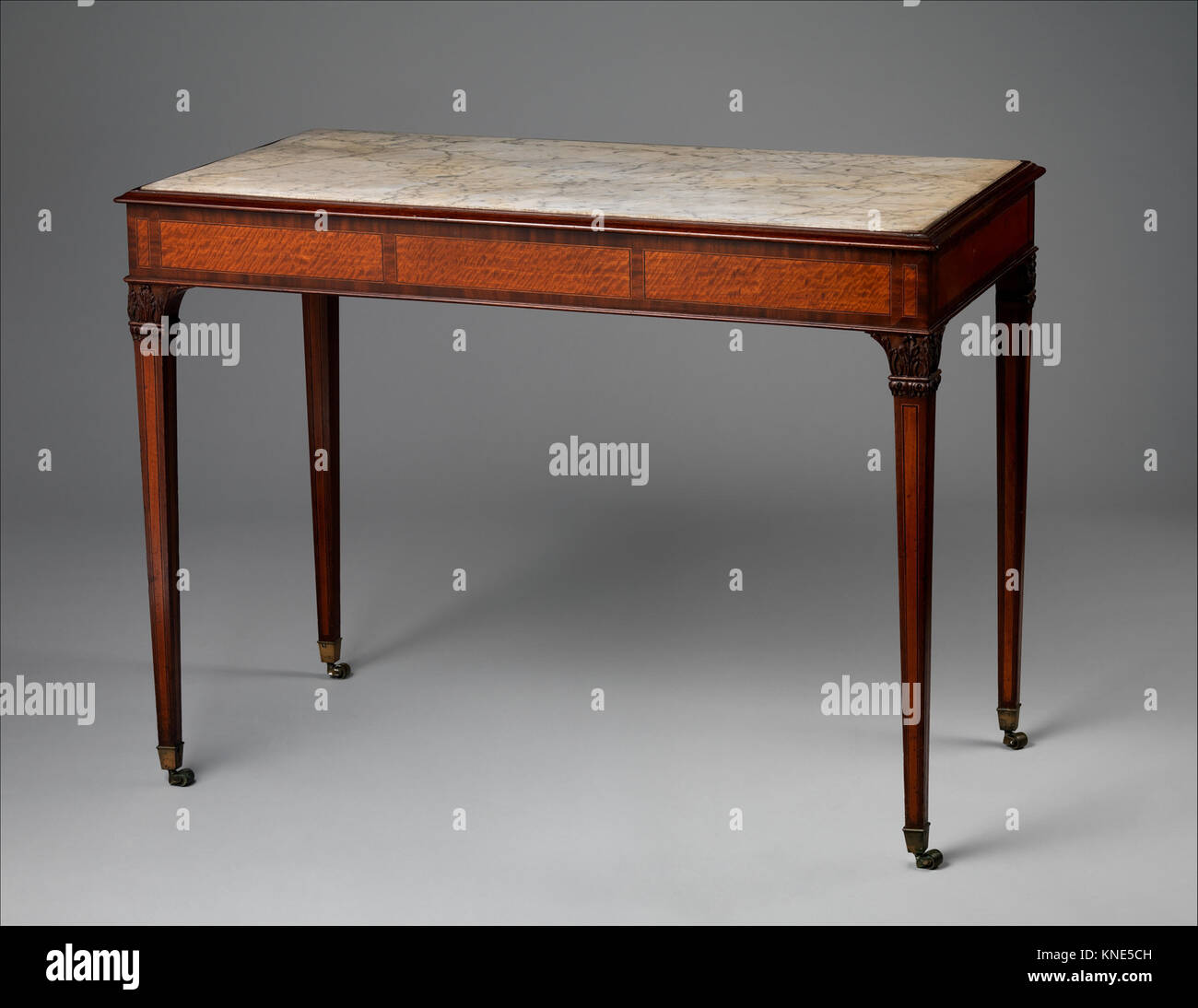 Federal Inlaid Satinwood and Mahogany Marble Top Mixing Table MET ...