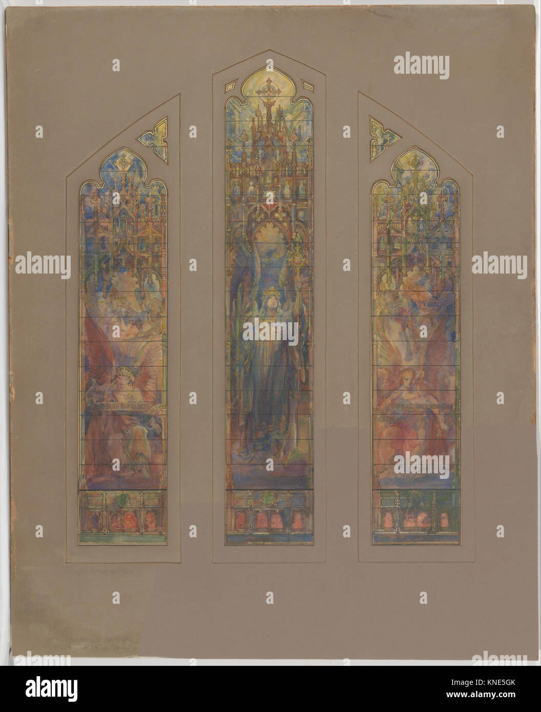 This design for a triple lancet window showcases intricate ...