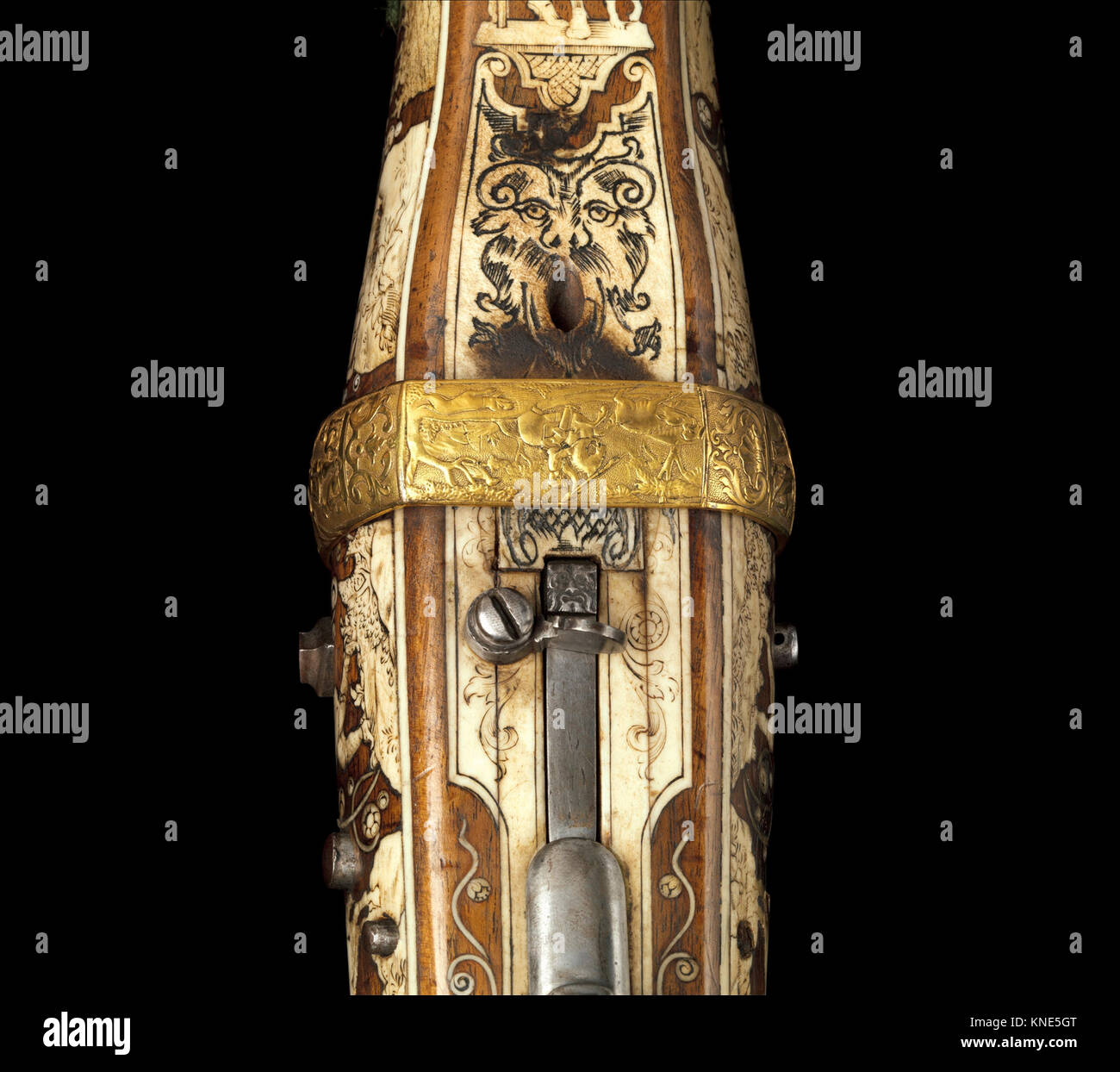 A crossbow with a winder (cranequin), labeled MET DP282627 ...