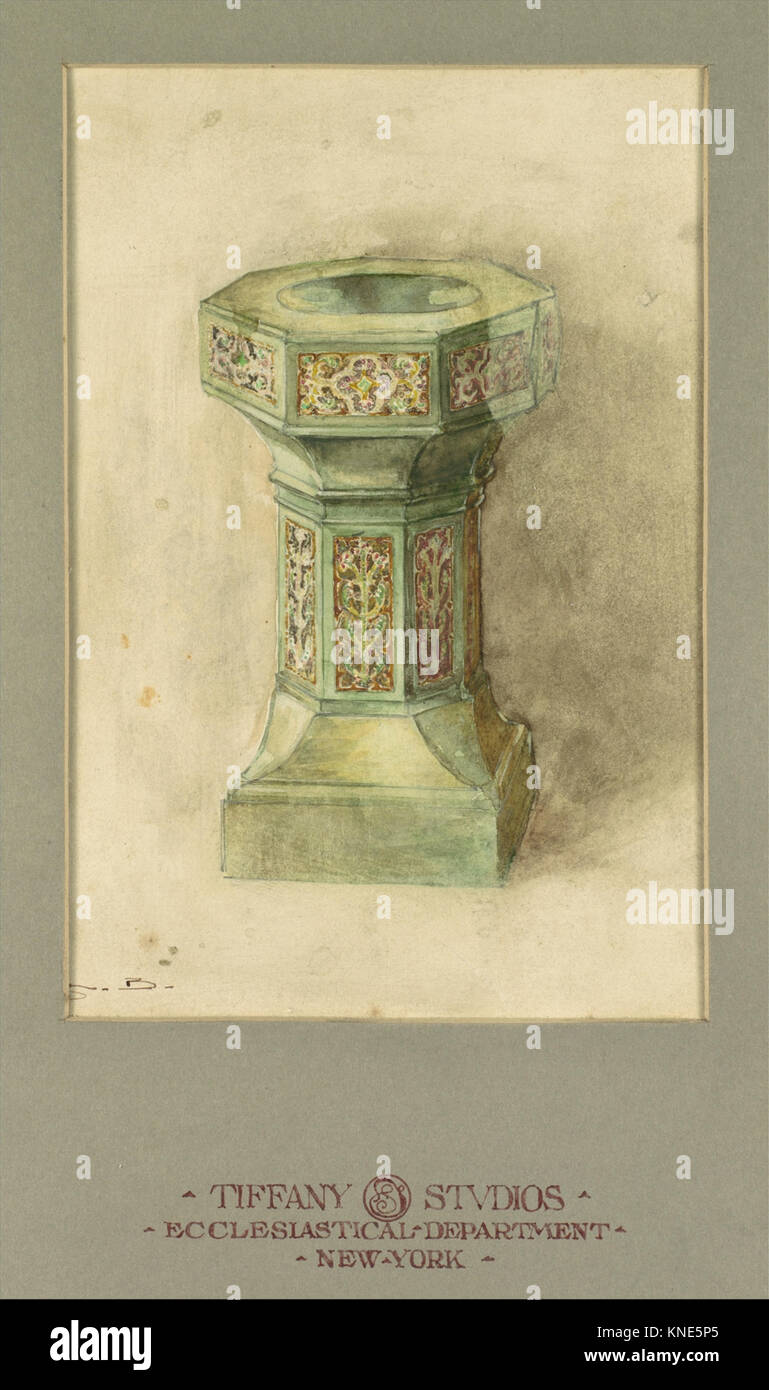 This design for a baptismal font presents an elegant and symbolic ...