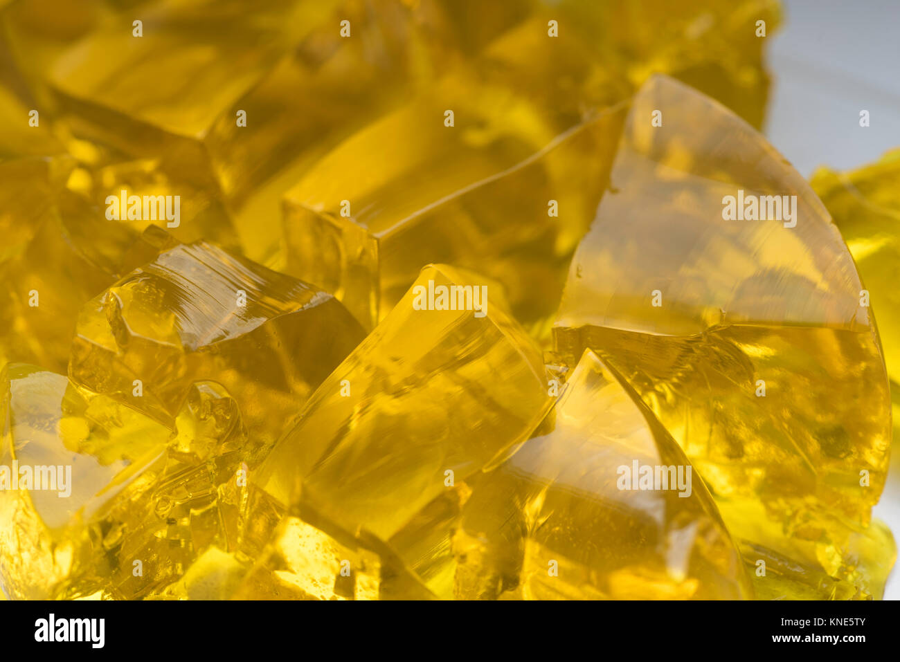 Golden Pieces Jelly Stock Photo - Alamy