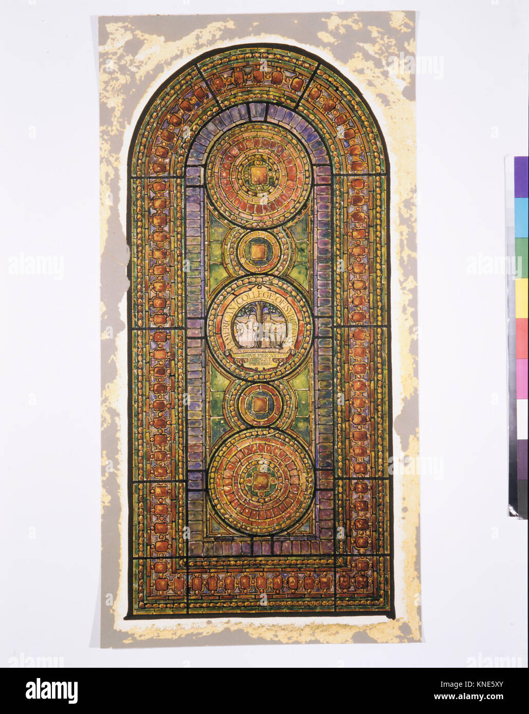 This design for a medallion window intended for the American College of ...