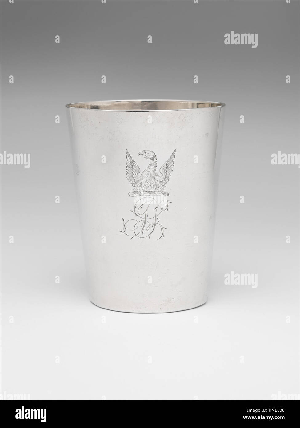 This beaker, made from glass, features intricate designs and was used ...