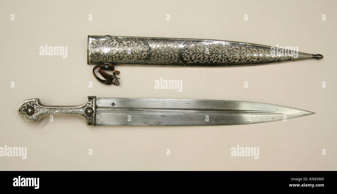 This Kindjal dagger from the Caucasus has a curved blade and scabbard ...