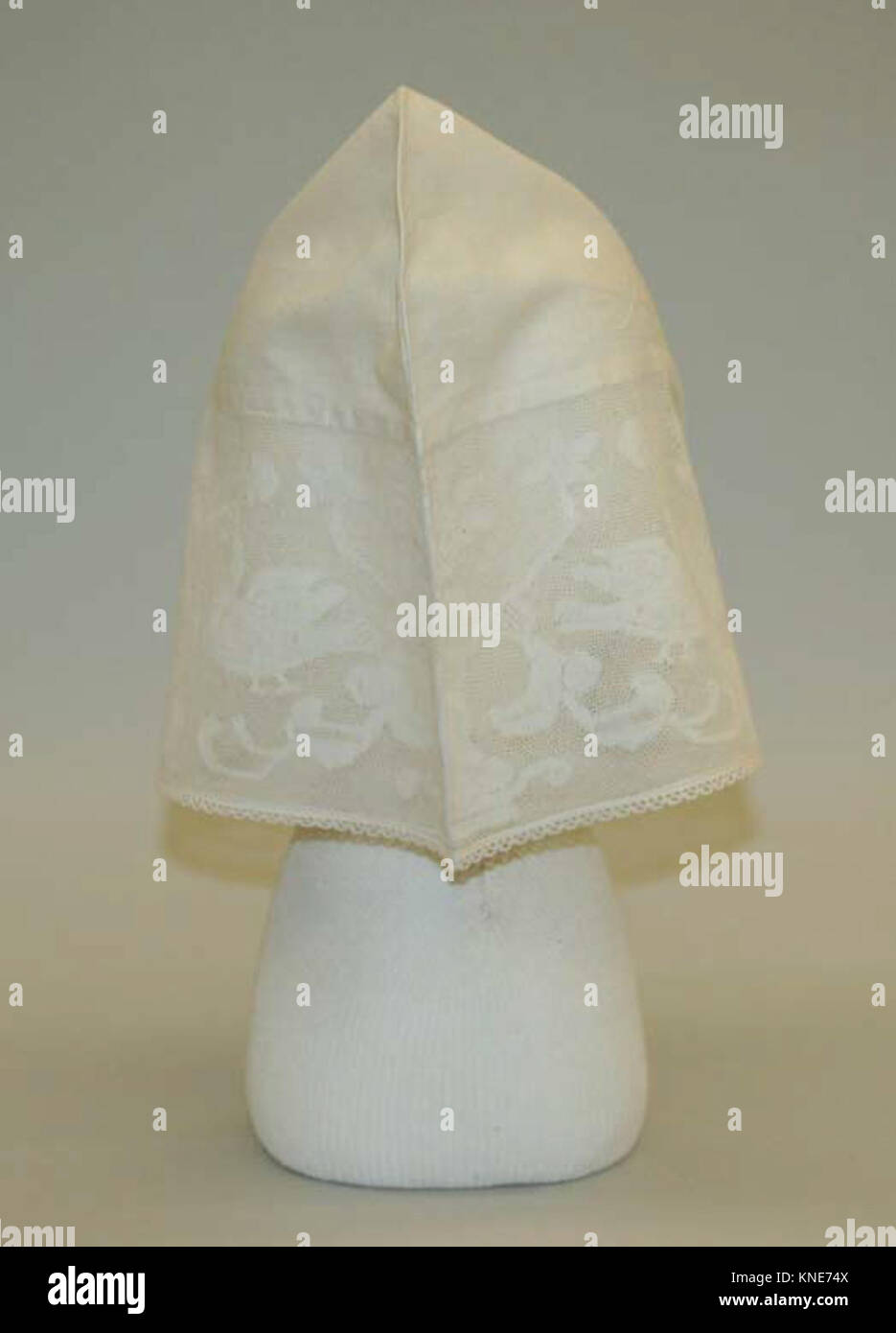A historical cap representing headwear and fashion of its period, worn ...