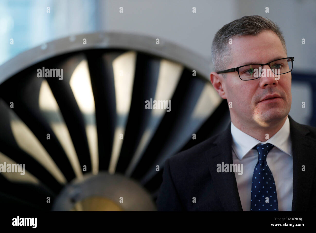 Finance Minister Derek Mackay visits the Rolls Royce plant at Inchinnan ...