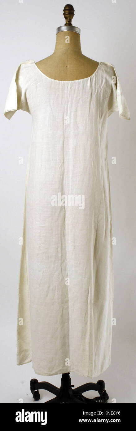 A chemise from the 18th century, made of fine fabric, showcasing the ...