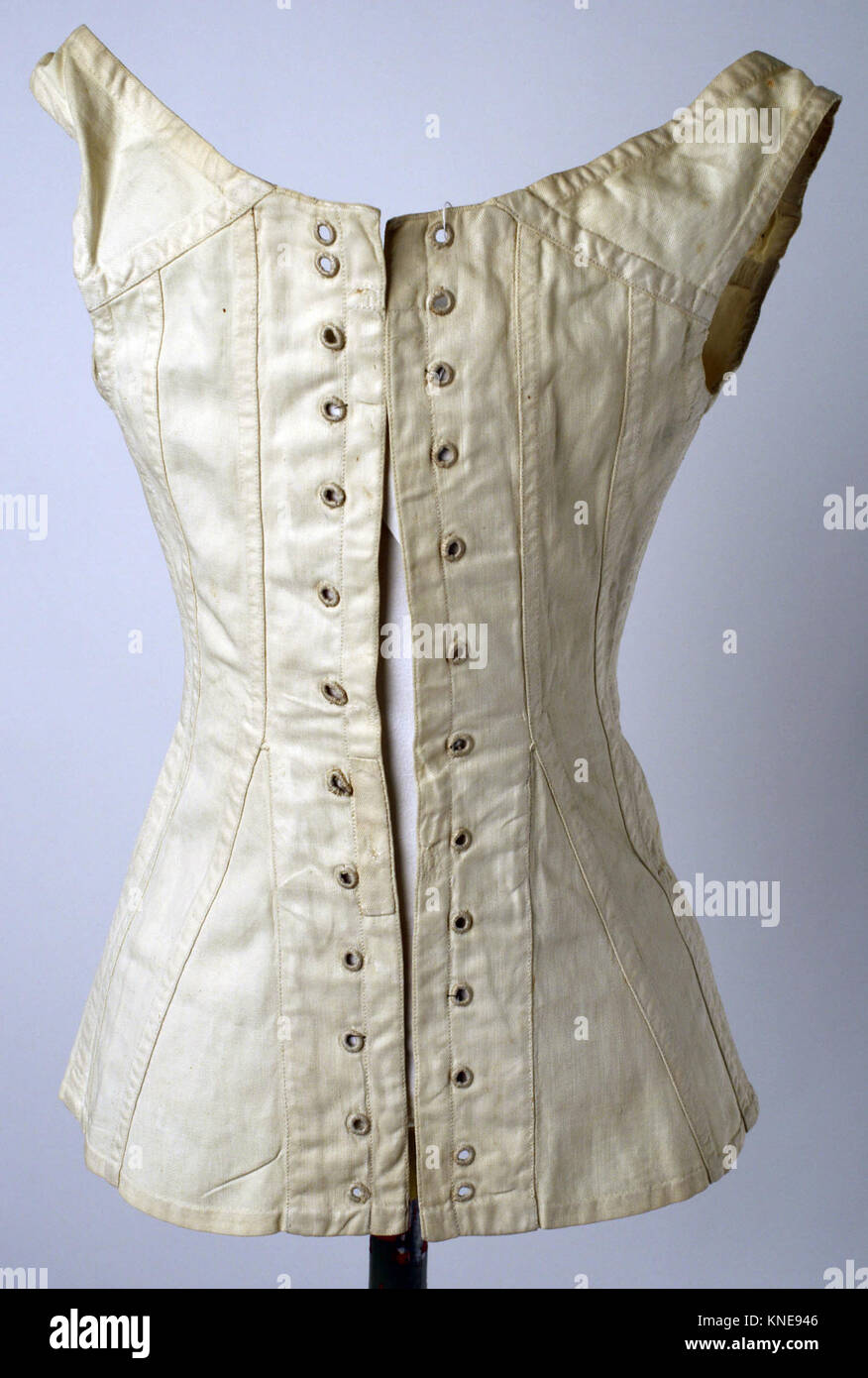 This corset, a key example of historical undergarments, illustrates the ...